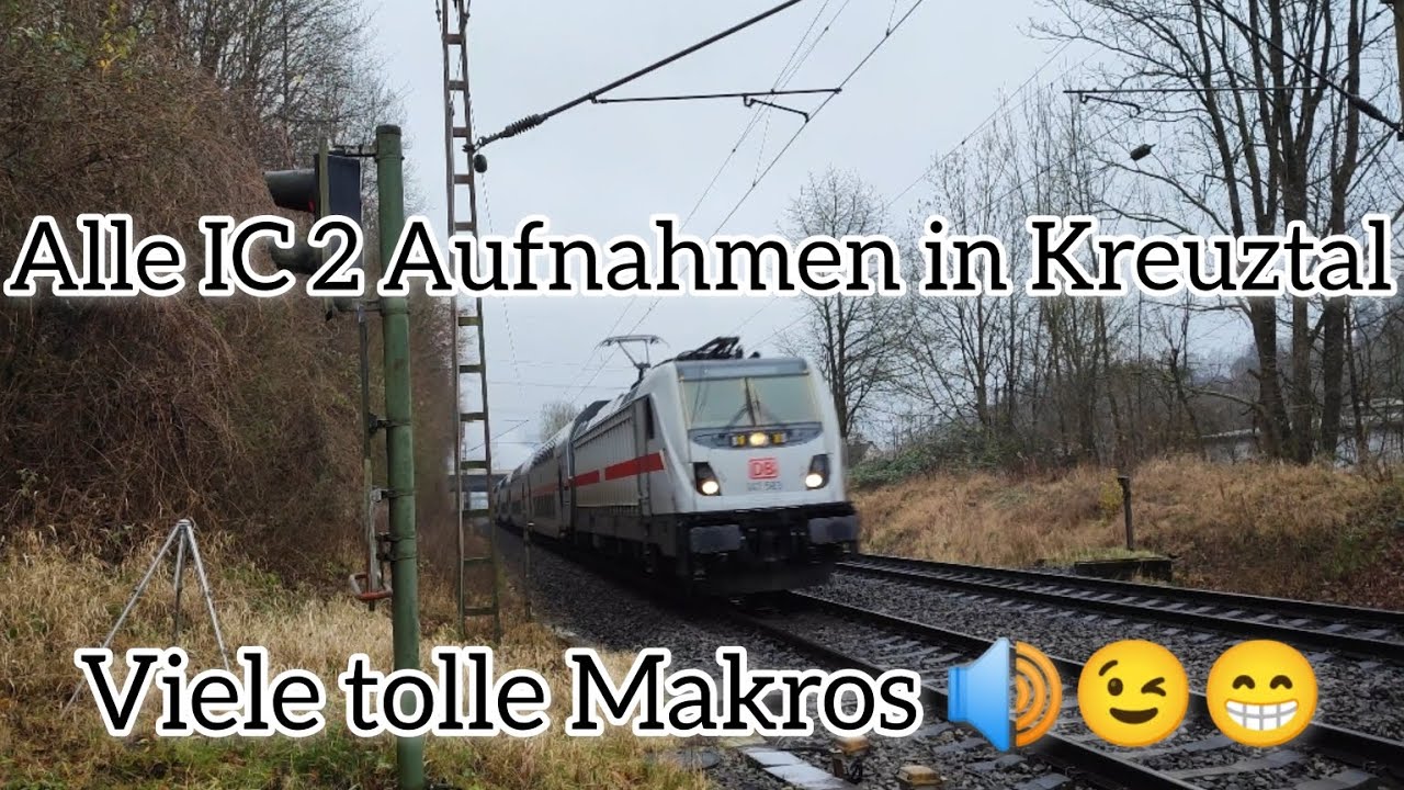 Alle IC 2 Aufnahmen in Kreuztal #train #zug #br147 #ic2 #ic #siegen #bahnübergang #railroad # ...
