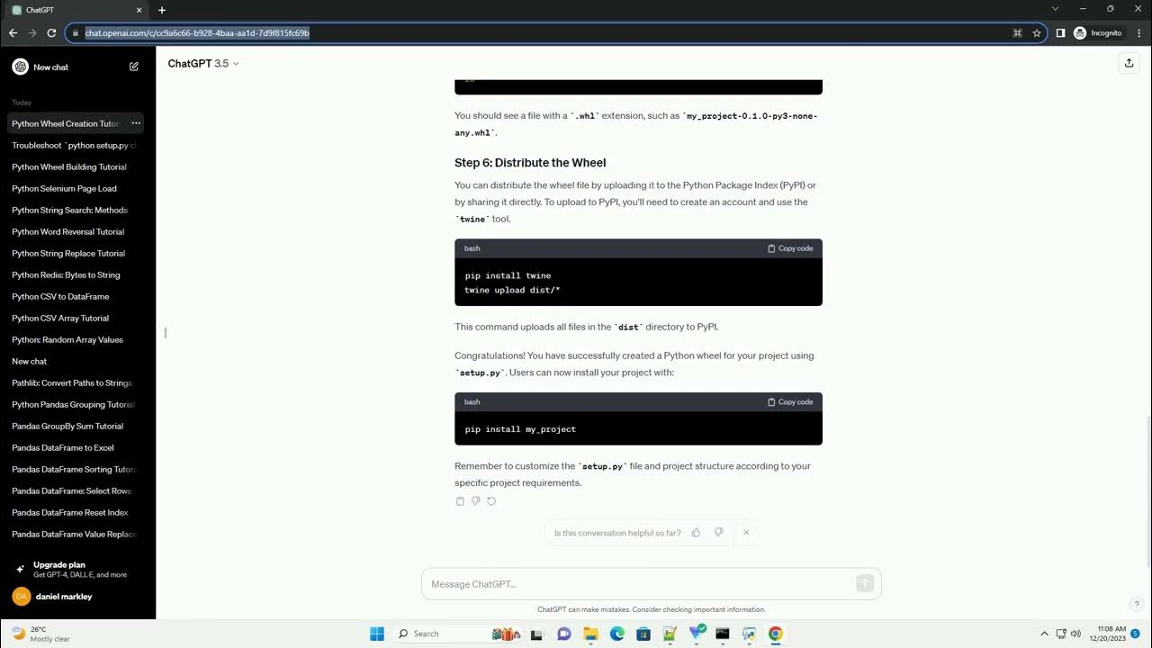 python setup py create wheel - YouTube
