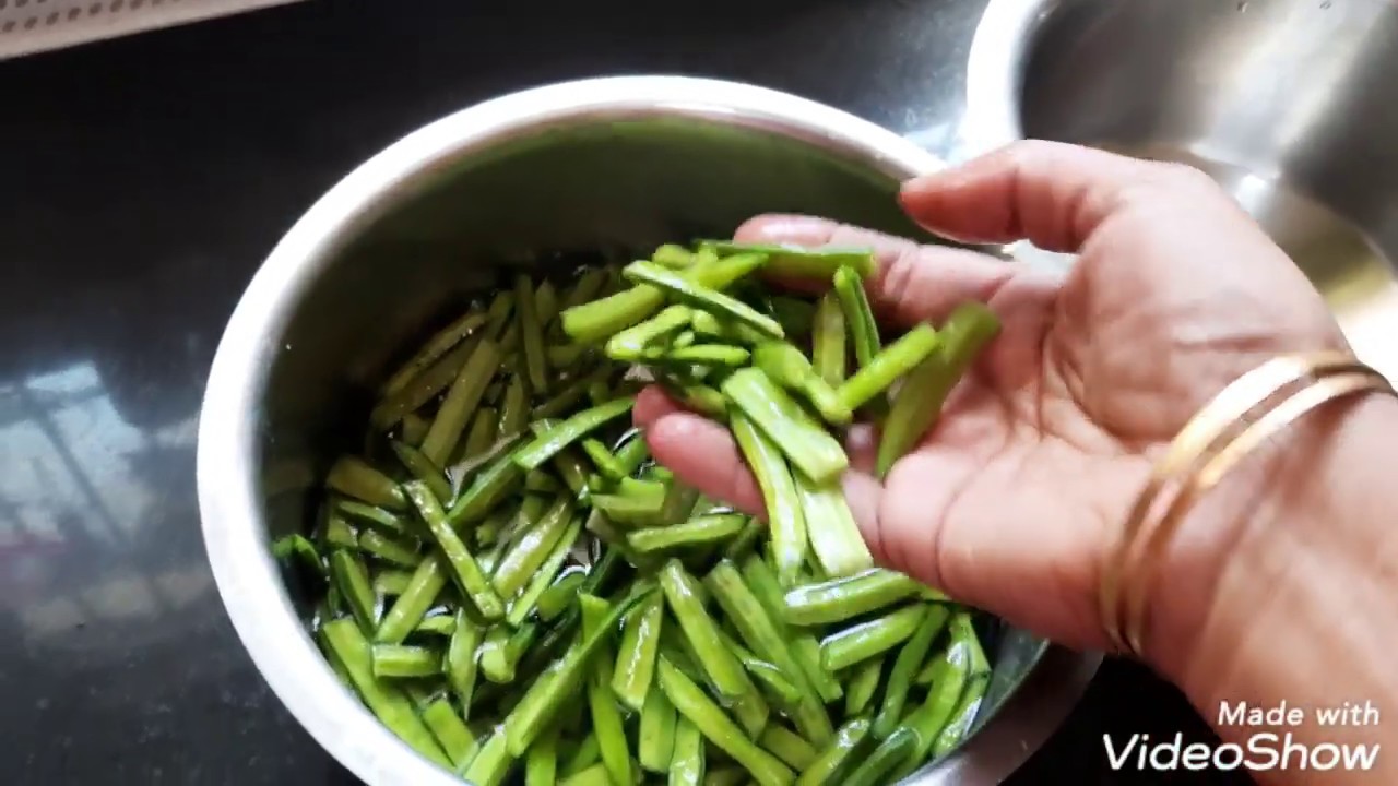 Kothavarangai vathal/ ⛅ sun dried cluster beans vathal variety - YouTube