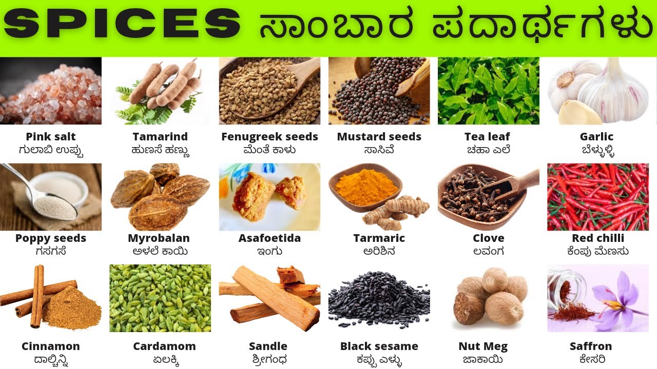 Spices Vocabulary Spoken English Kannada YouTube spices-vocabulary-spoken-english-kannada-youtube