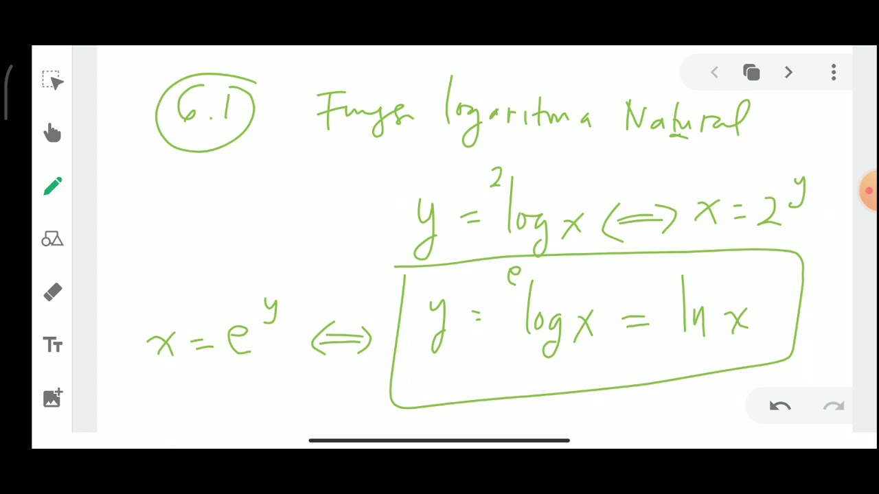 Fungsi Logaritma Natural dan inversnya - YouTube