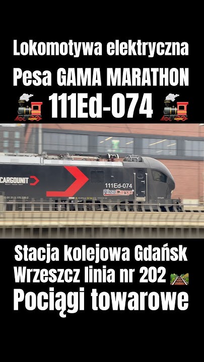 Lokomotywa elektryczna Pesa GAMA MARATHON 111Ed-074 solo na stacji kolejowej Gdańsk Wrzeszcz ...