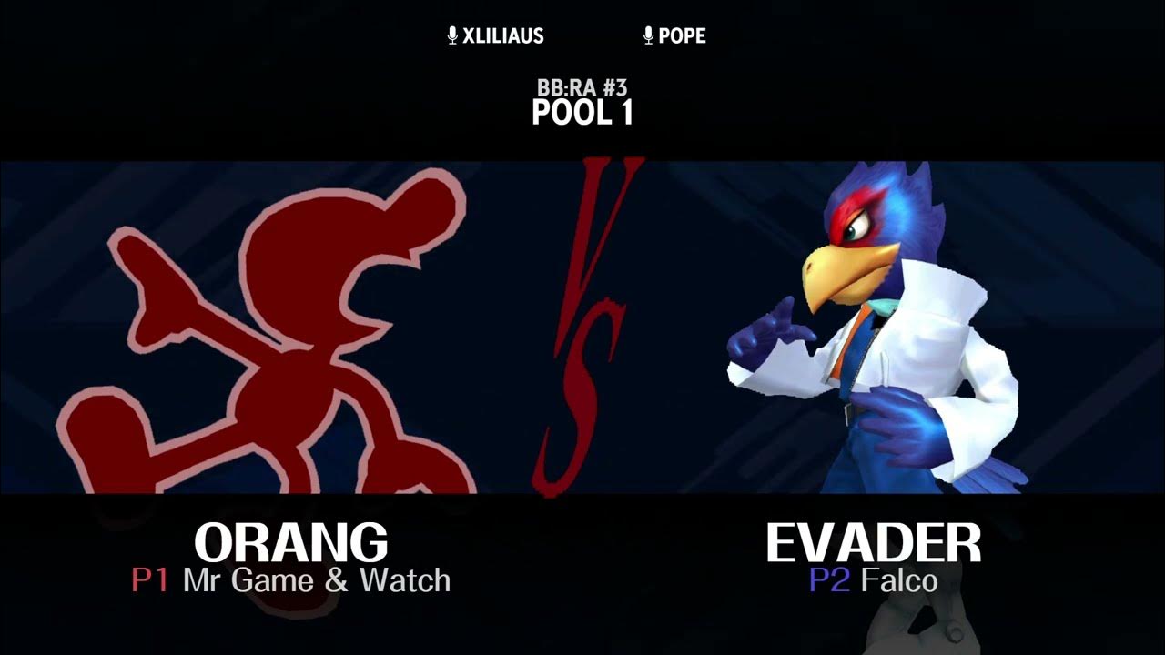 BB:RA #3 Pool 1: TheOrang (GnW) VS Evader (Falco, Fox) - YouTube