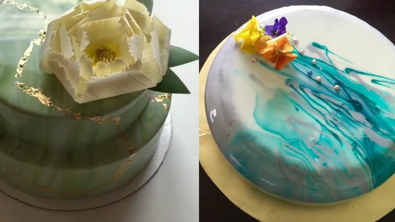 Most Satisfying Mirror Glaze Cake Decorating Compilation - YouTube