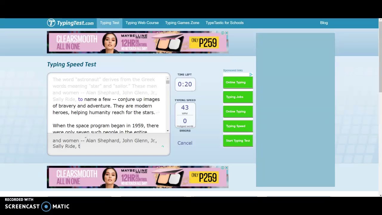 Princess Typing Test - YouTube