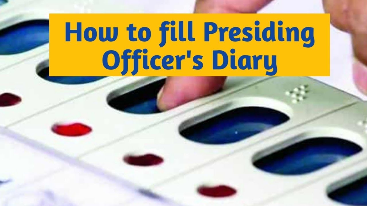 How to Fill Presiding Officer's Diary | पीठासीन अधिकारी की डायरी कैसे ...