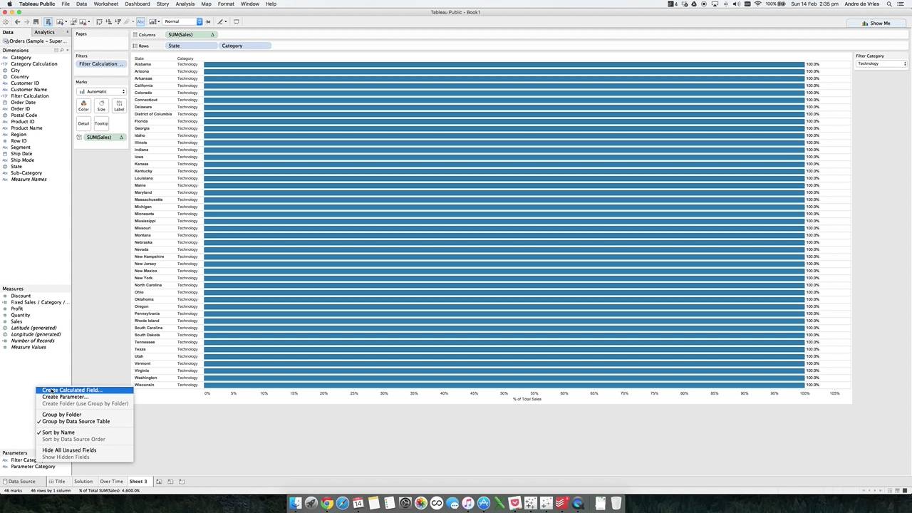 Tableau Level of Detail calculations to show Filtered Percentage - YouTube