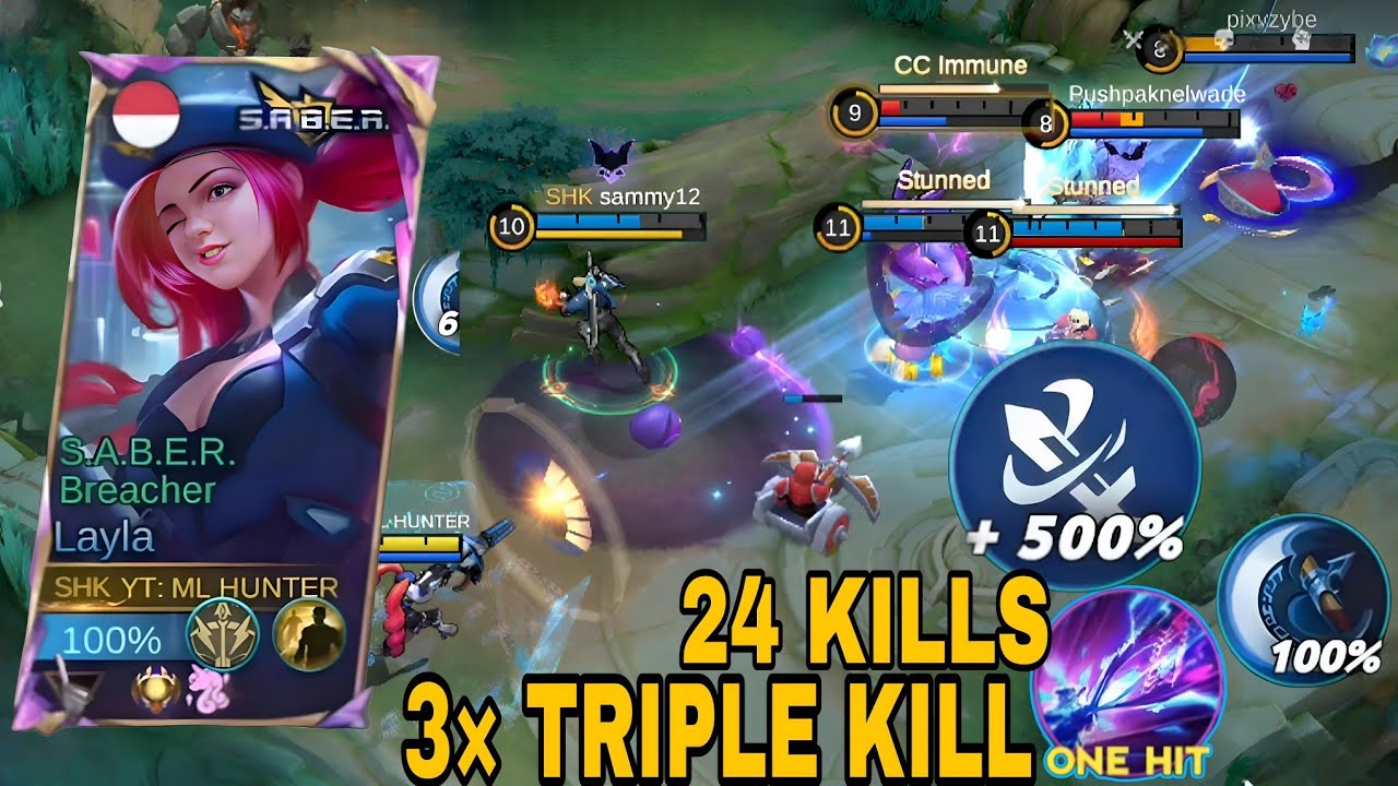 24 KILLS LAYLA NEW META BEST BUILD & EMBLEM 2025 ~MLBB - YouTube