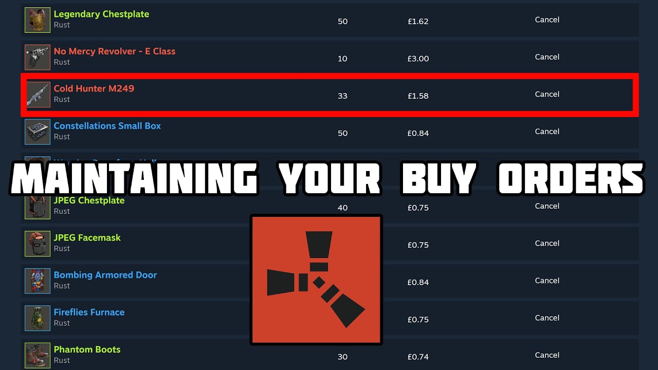 Maintaining Your Buy Orders! (Rust Skin Investing) - YouTube