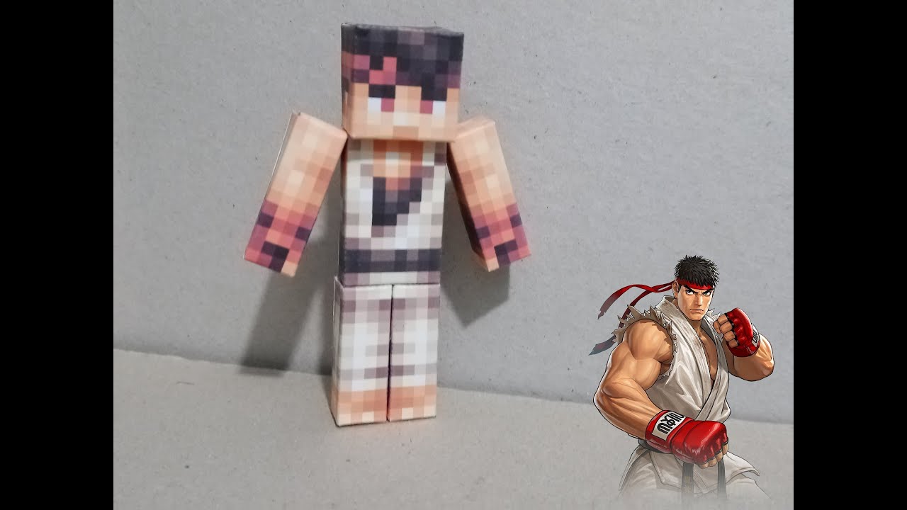 Ryu (Street Fighter) Minecraft Papercraft Review (Minecraft Papercraft ...