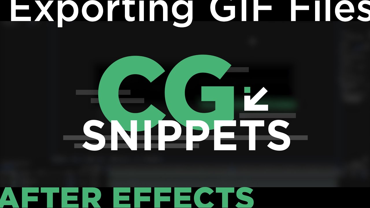 After Effects | Exporting Animated GIF [CG Snippets] - YouTube