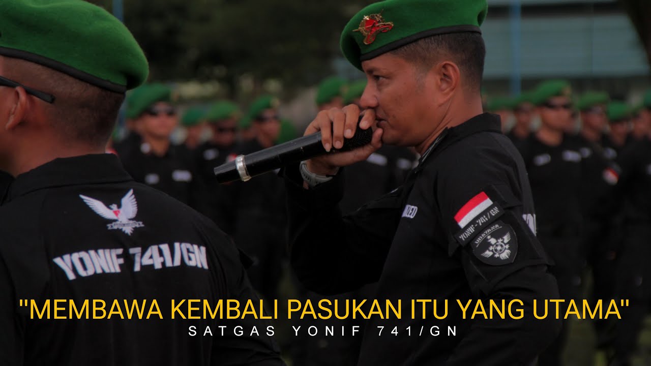 Tradisi penyambutan Purna Tugas | Yonif 741/GN - YouTube