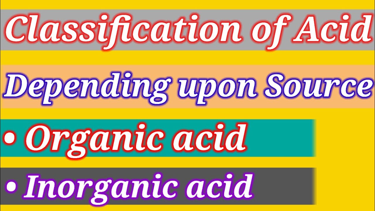 Classification of Acid || Depending upon source || Lecture-3 || Acid ...