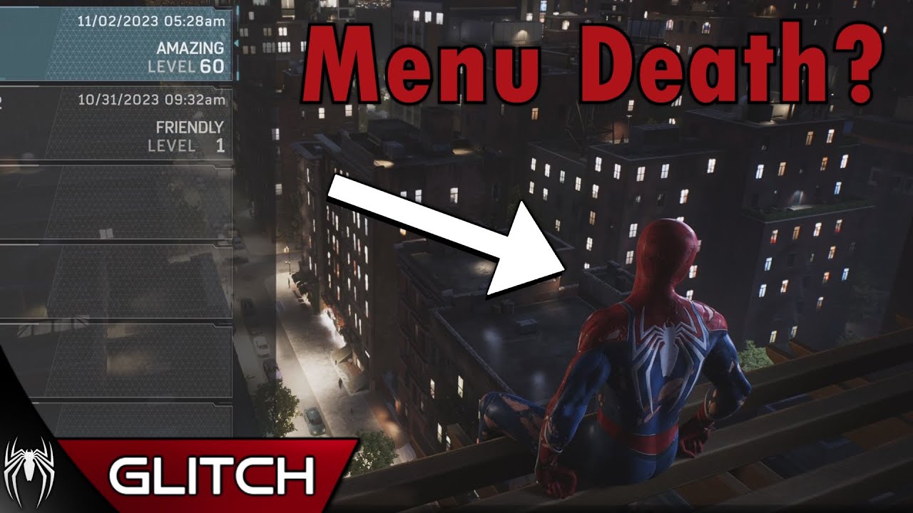 Main Menu Death Glitch | Marvel's Spider-Man 2 - YouTube