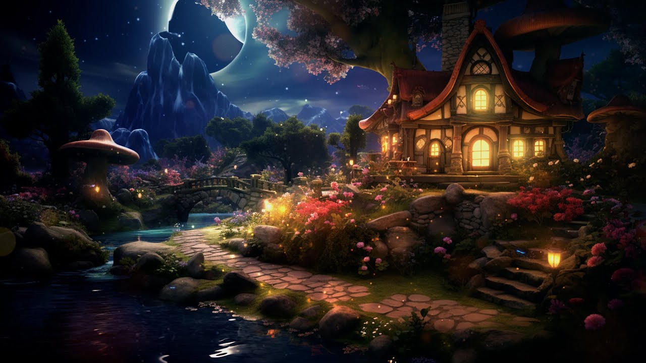 Enchanting Forest Music with Waves - Soothes the Mind & Reduces Stress ...