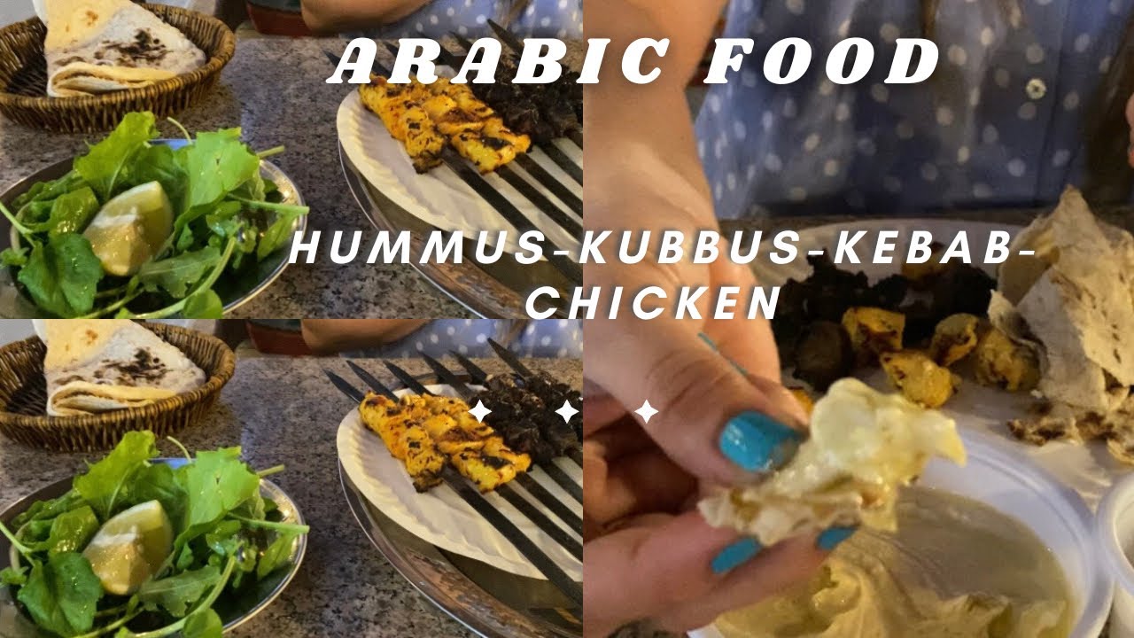 How to eat Arabic bread with hummus and kebab chicken ( Arabic food ...