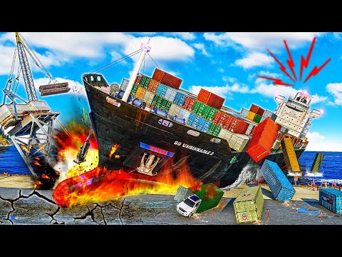 DISASTER in GTA 5! Ship CRASHES into Dock!