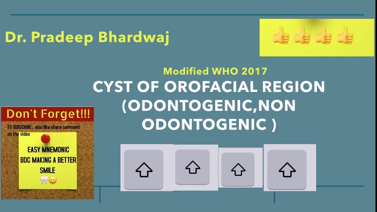 Modified WHO classification 2017 of orofacial cyst |with mnemonics ...