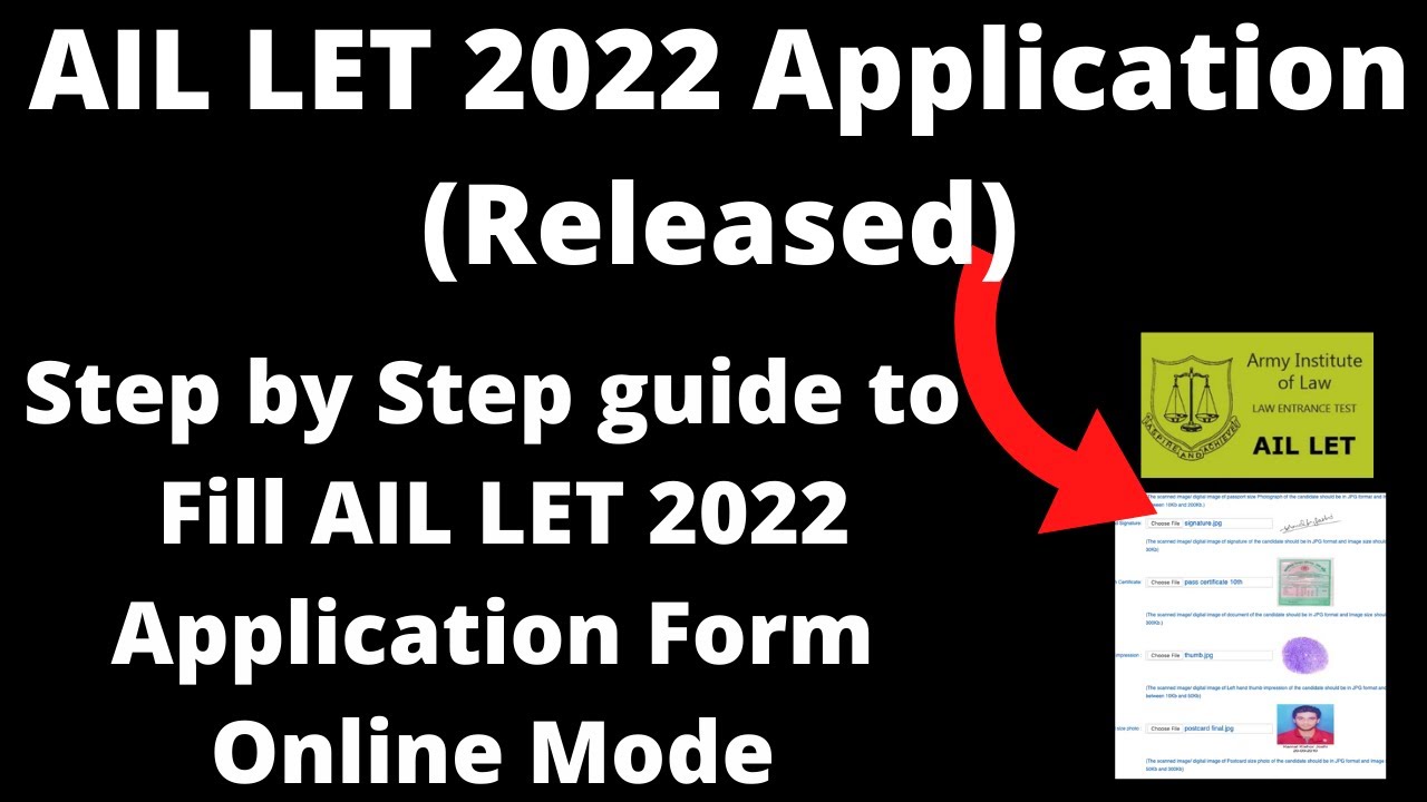 AIL LET 2022 Application (Released) - How to Fill Officially AIL LET ...