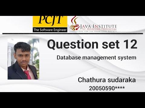 java institute for advanced technology | database management system | question set 12 - YouTube
