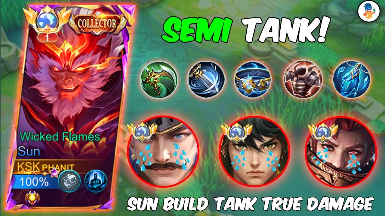 SEMI TANK 😱 VS. CHOU EXP! (100% broken!💀) - SUN BUILD SEMI TANK ~ MLBB ...