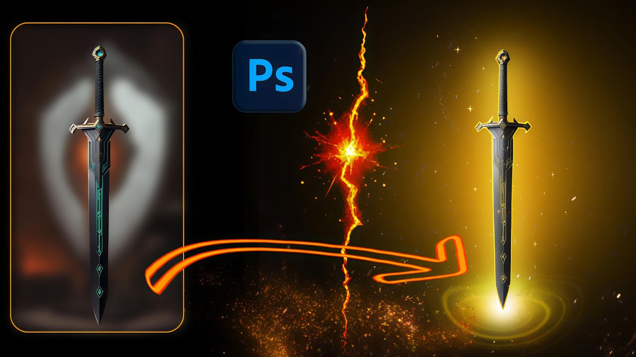 Photoshop Sword Transformation – Add Magic & Power Effects! ⚔️ | Epic ...