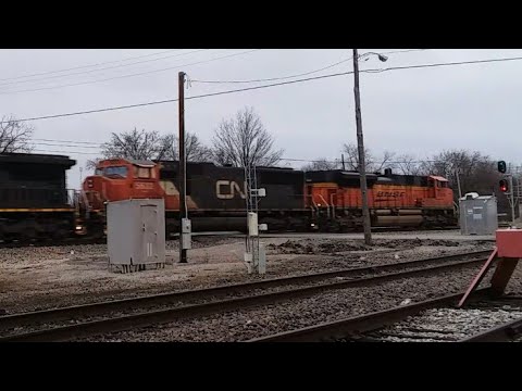 BNSF 8586, CN 5632, 2099, SB - YouTube