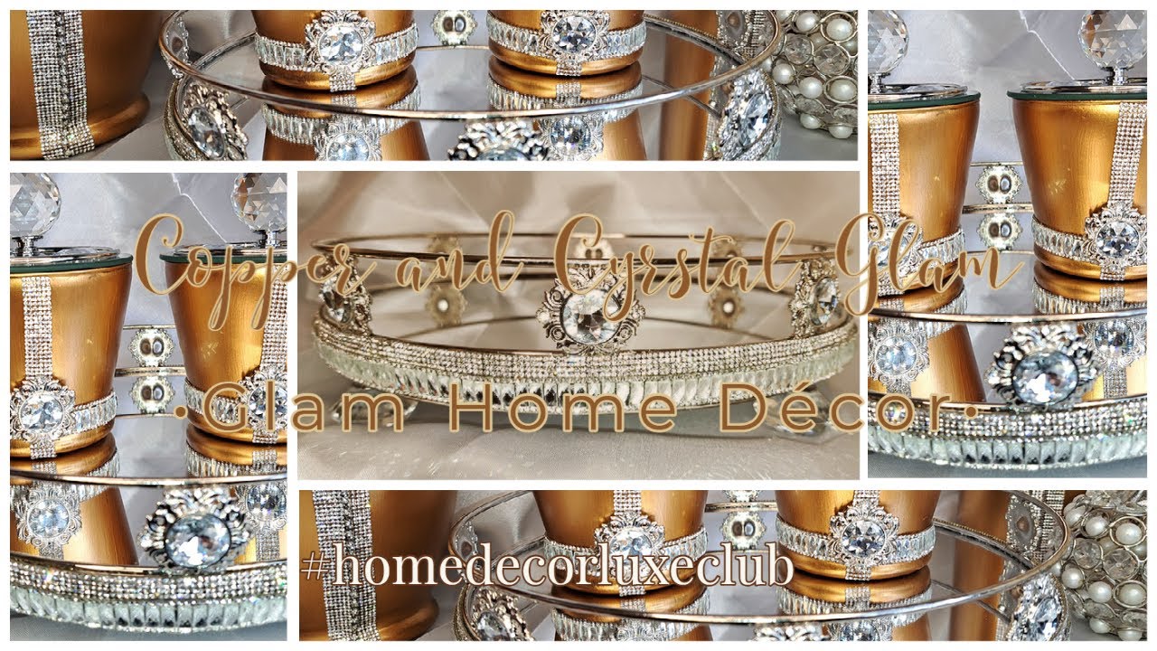 DIY Glam Crystal Vanity Tray & Copper Glam Décor | 2022 Fall Home Décor ...