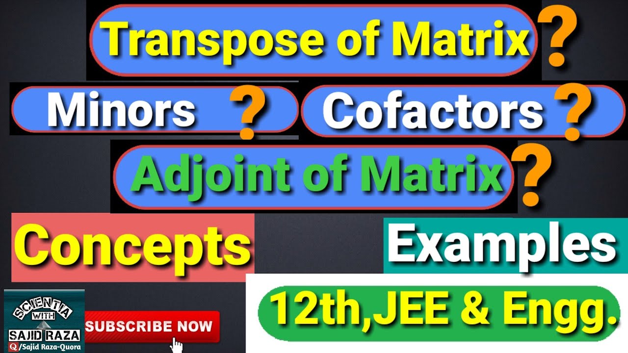 Find Minors,Cofactors,Transpose and Adjoint of a 3×3 Matrix easily step ...
