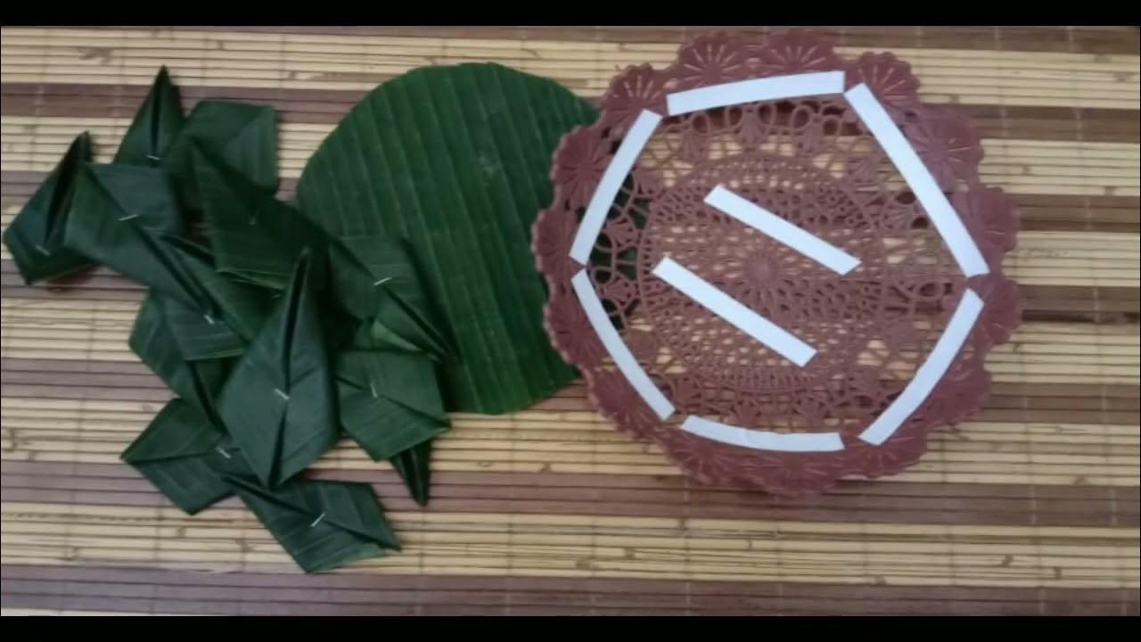 Cara Membuat Lipatan Daun Pisang Untuk Alas Tumpeng - YouTube