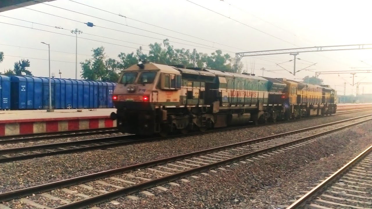 WDG4+WDG4D MOST POWERFUL DIESEL LOCOMOTIVE EVER INDIAN RAILWAYS 🇮🇳 ...