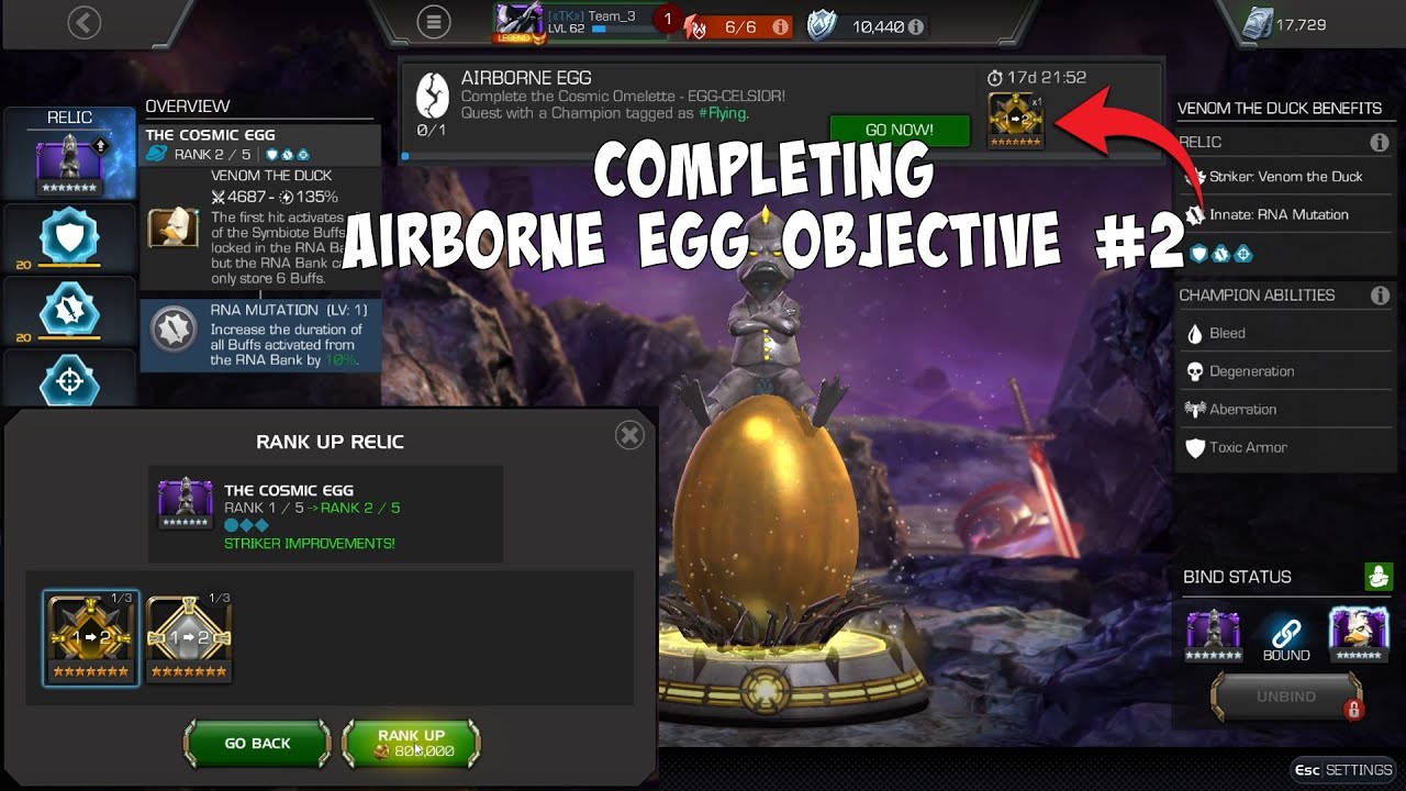Getting The Cosmic Egg Relic To Rank 2 | Airborne Egg Objective | MCOC ...