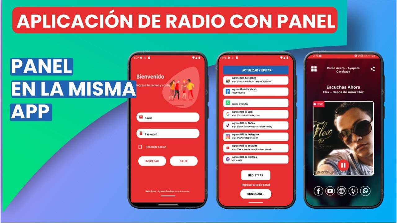 Template app para emisora de radio con PANEL, transmite tu radio por ...
