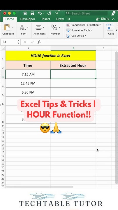 Excel Tip: Extract Hours from Time in Seconds ⏰ | Using the HOUR Function #excel #excelshorts ...