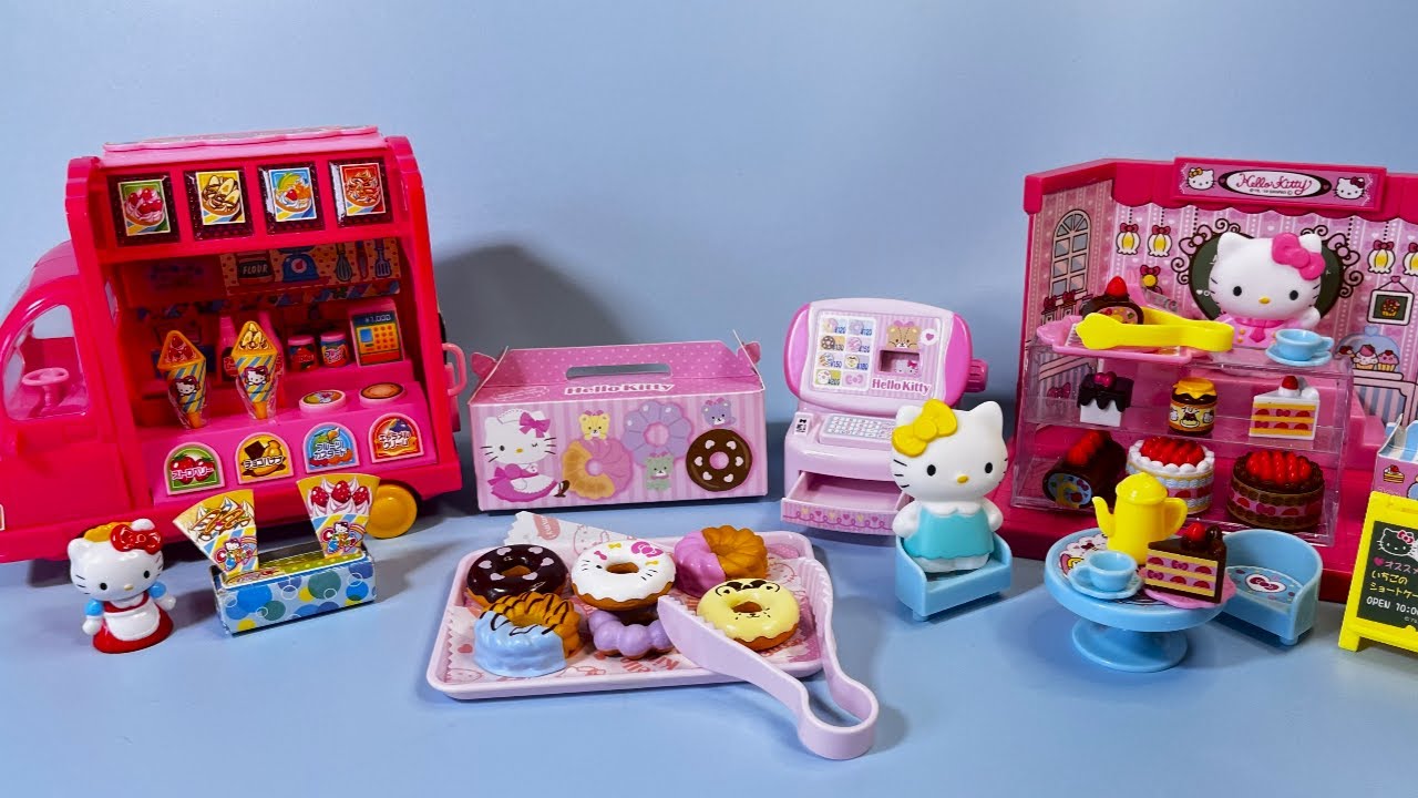 15 Minutes Satisfying with Unboxing Hello Kitty Donut Shop, Crepe Food ...