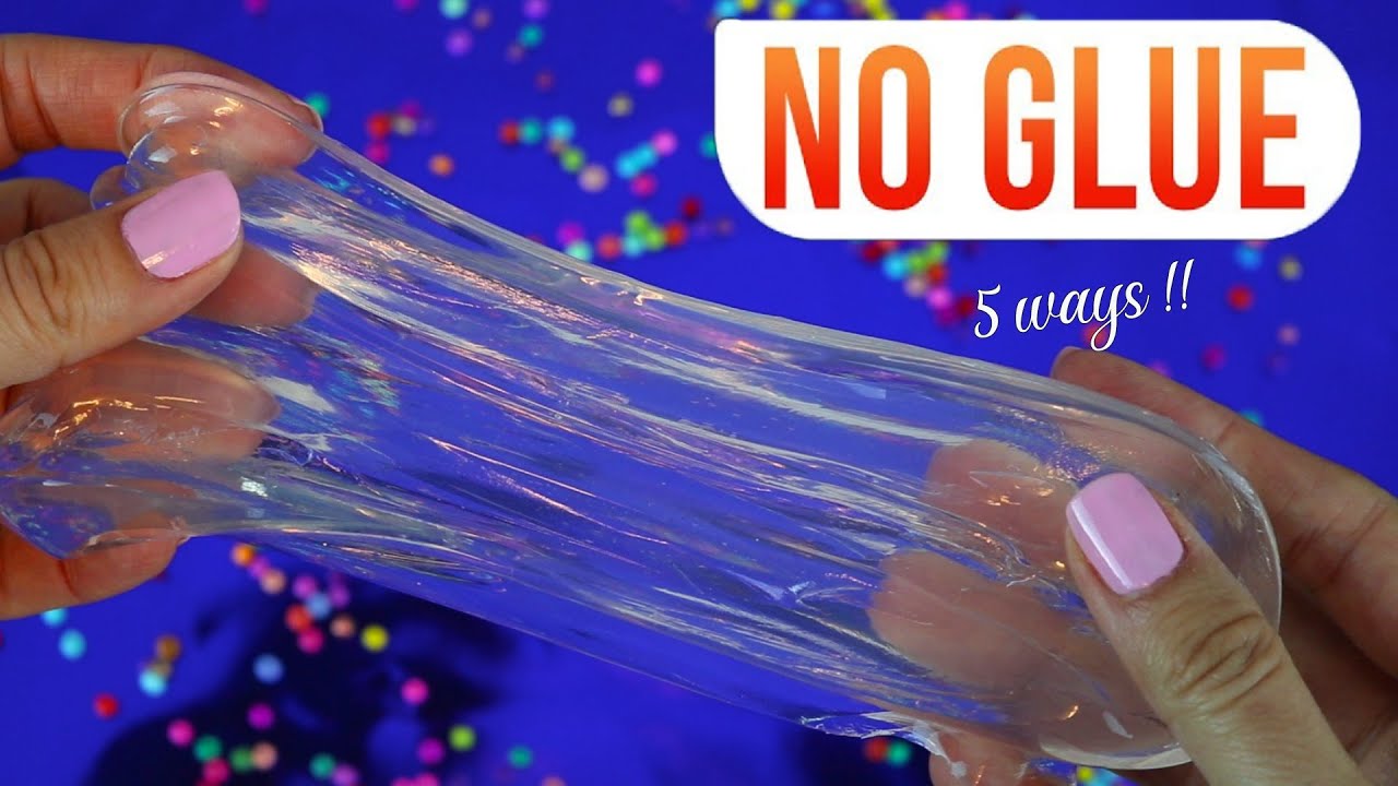 Real!! 5 Ways No Glue Slime,💧 5 No Glue Slime Recipes, No Glue, No ...