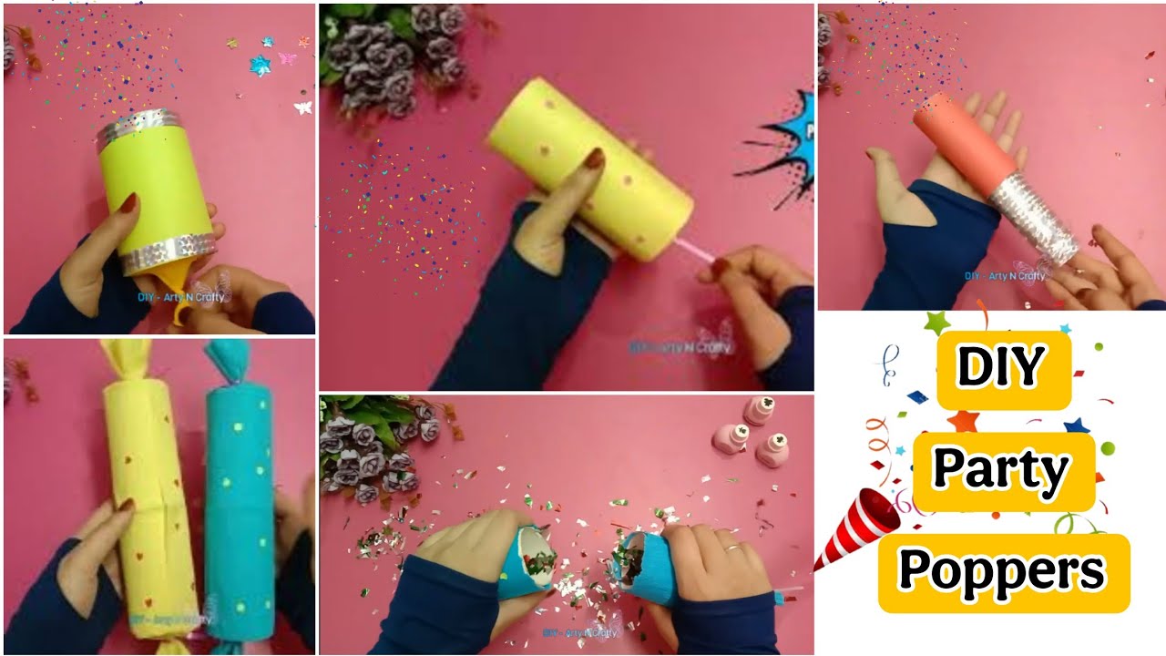 DIY 4 Easy Party Poppers | Homemade Party Poppers | How to make your ...