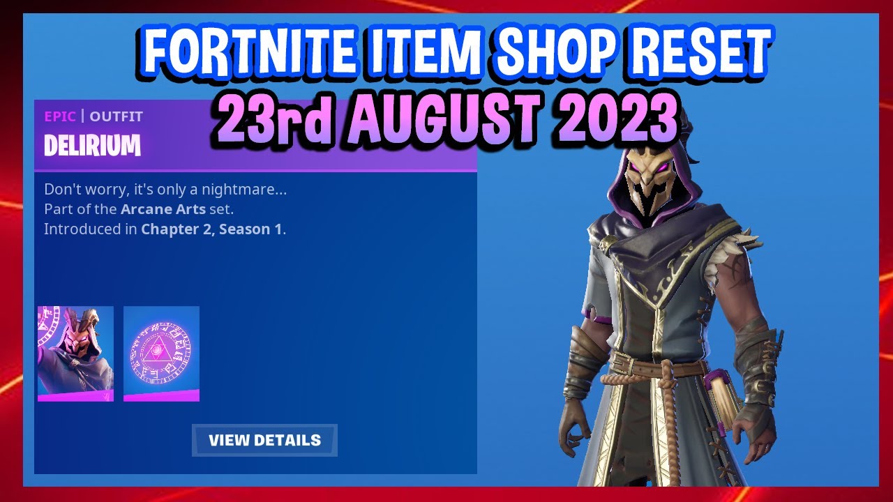 *RARE* DELIRIUM SKIN IS BACK! (Fortnite Item Shop Reset 23rd August ...