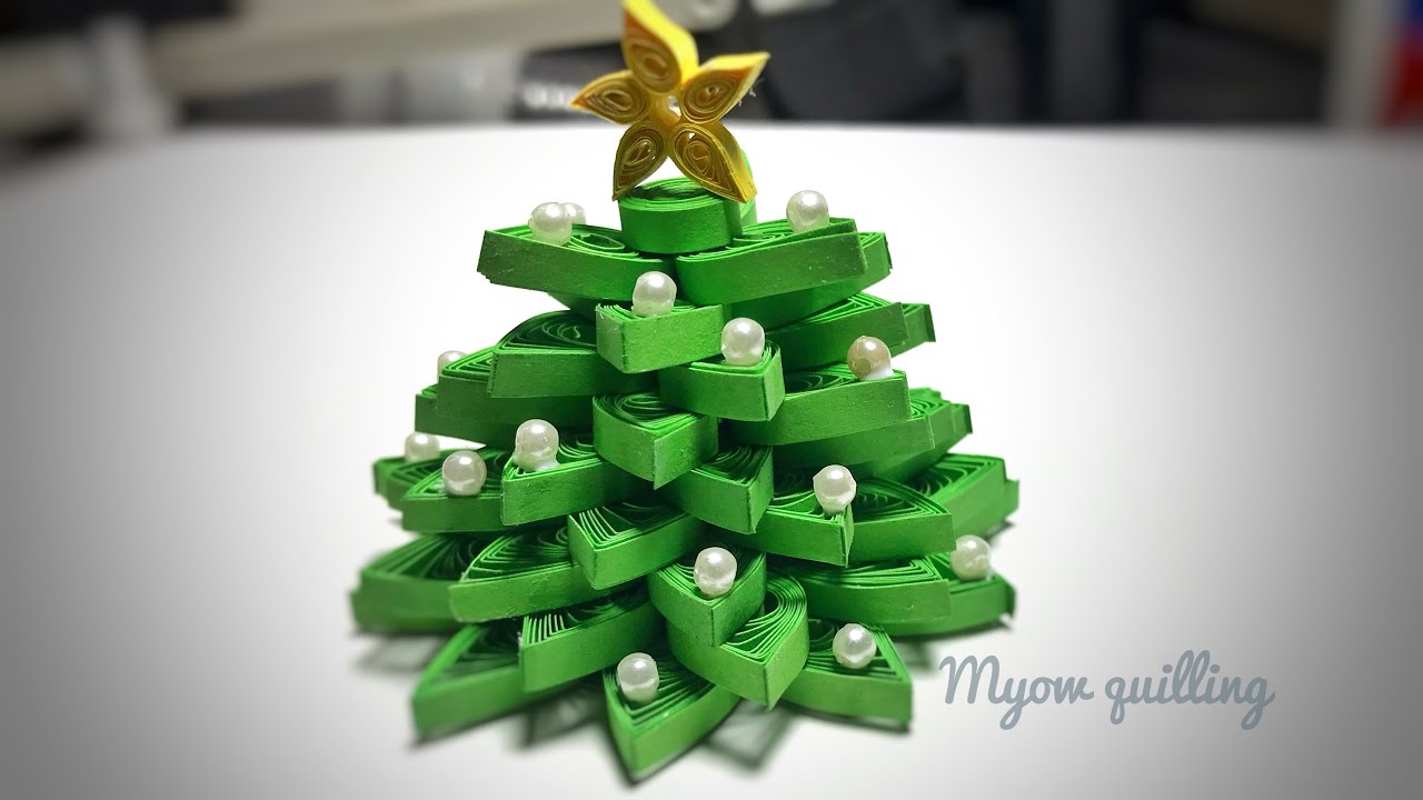 DIY Mini Paper Christmas Tree - Easy Holiday Craft Tutorial 010 - YouTube