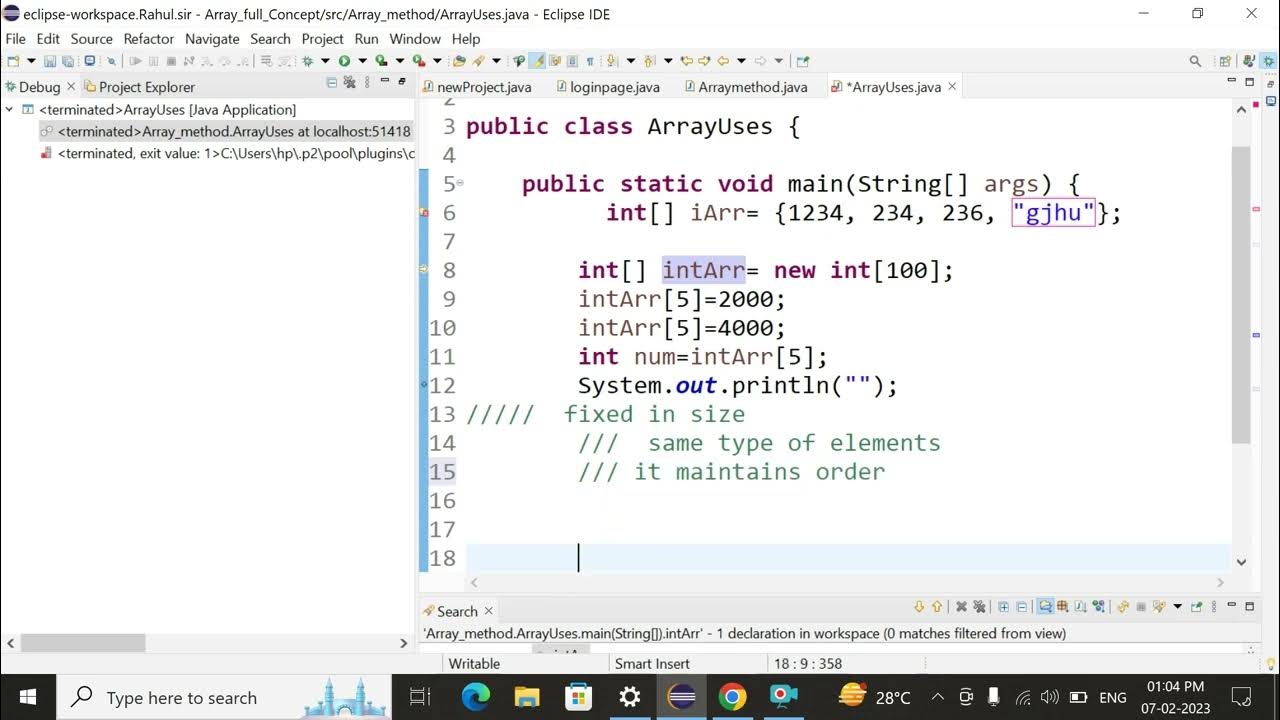 07 February 2023 Array, object and null By Rahul Sir - YouTube