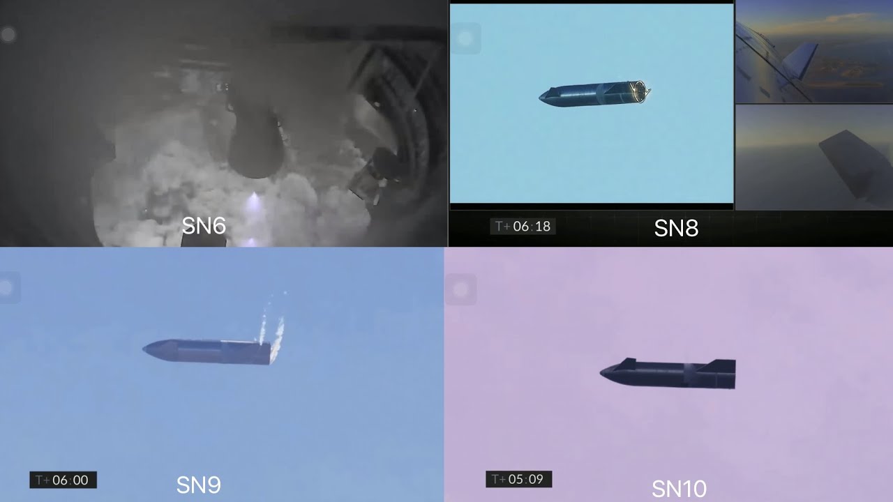 Watch Starship Prototype SN10 , SN9 , SN8 & SN6 Side-by-side | SPACEX ...
