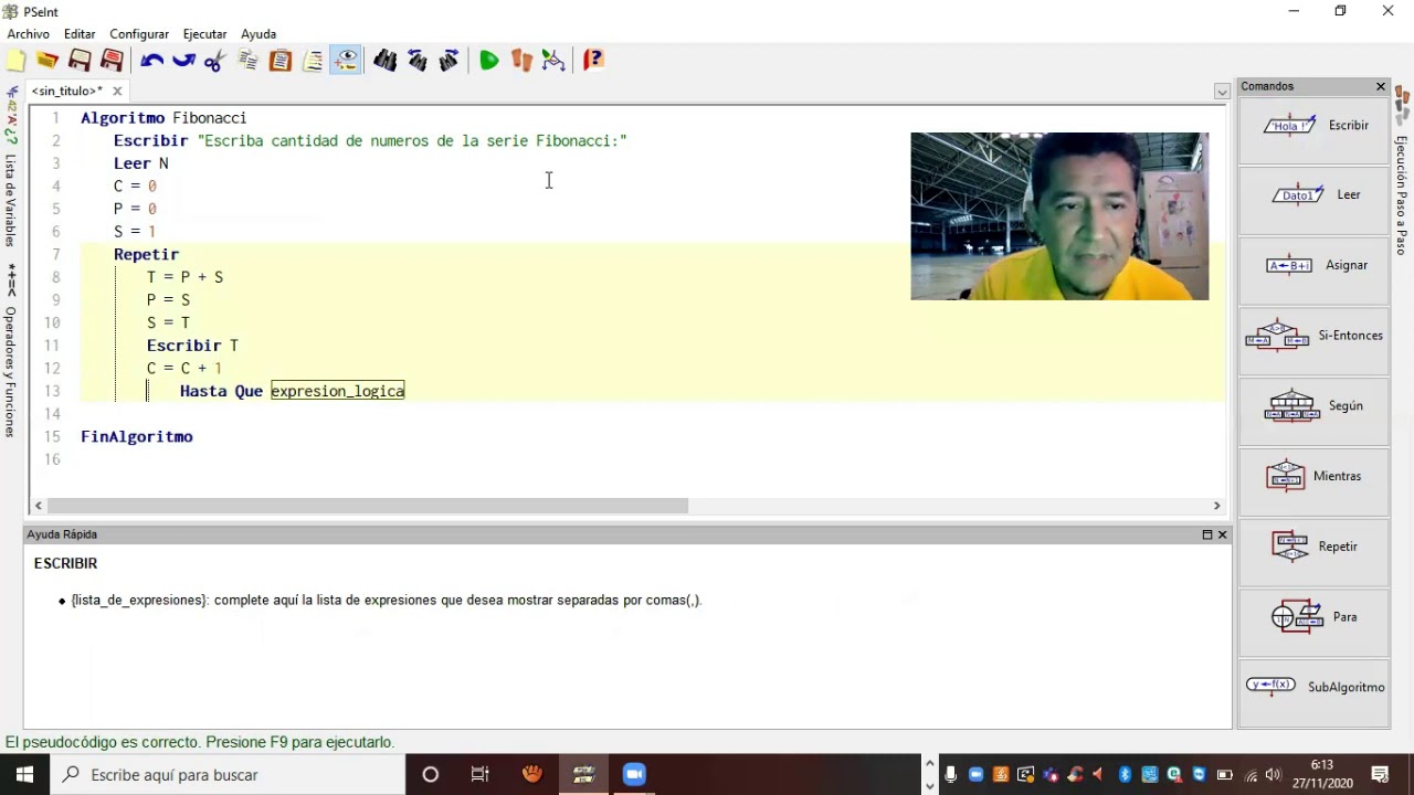 Pseudocódigos: Estructura Repetitiva Repita / Hasta que - Ejercicio ...