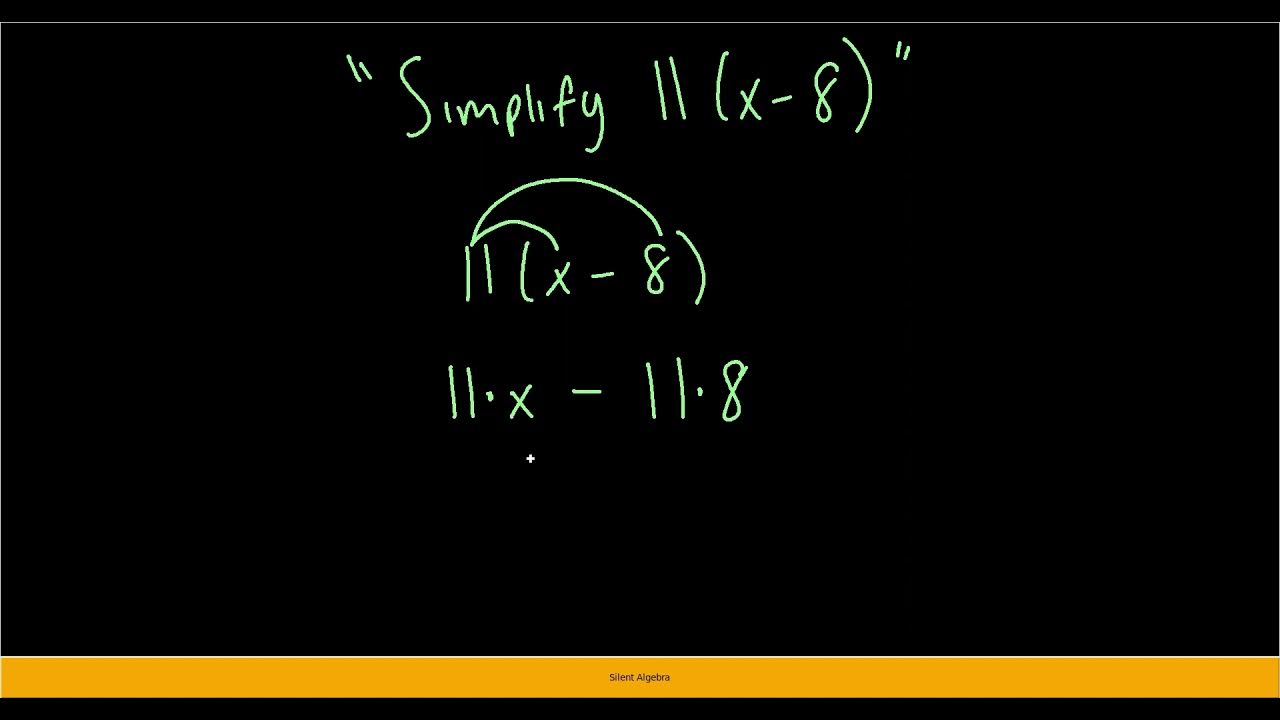 Simplifying Algebra Expressions - Distribution - example 2 || Playlist ...