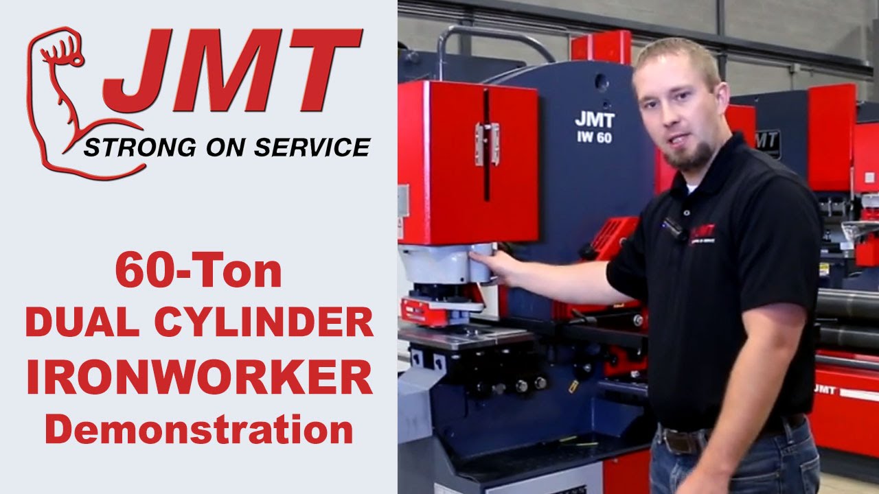 JMT 60-ton Double Cylinder Ironworker Demonstration - YouTube