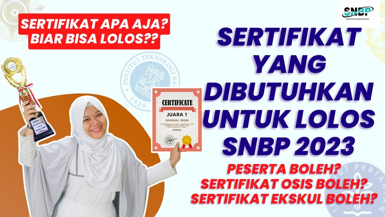 JENIS SERTIFIKAT YANG BISA DILAMPIRKAN DI SNBP 2023 | TIPS SNBP 2023 ...
