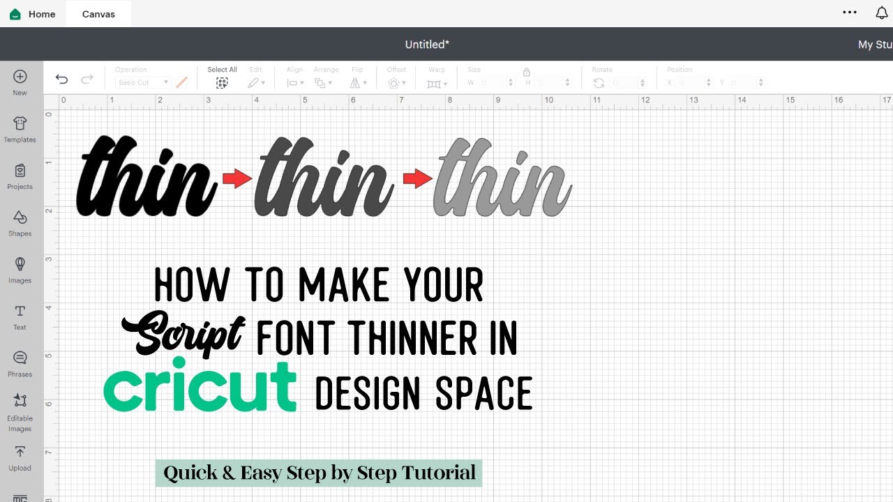 How To Make A Script Font Thinner Using The Offset Feature In Cricut How To Make A Script Font Thinner Using The Offset Feature In Cricut