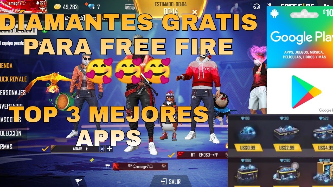 TOP 3 MEJORES APPS PARA GANAR DÍAMANTES GRATIS PARA FREE FIRE ... TOP 3 MEJORES APPS PARA GANAR DÍAMANTES GRATIS PARA FREE FIRE ...