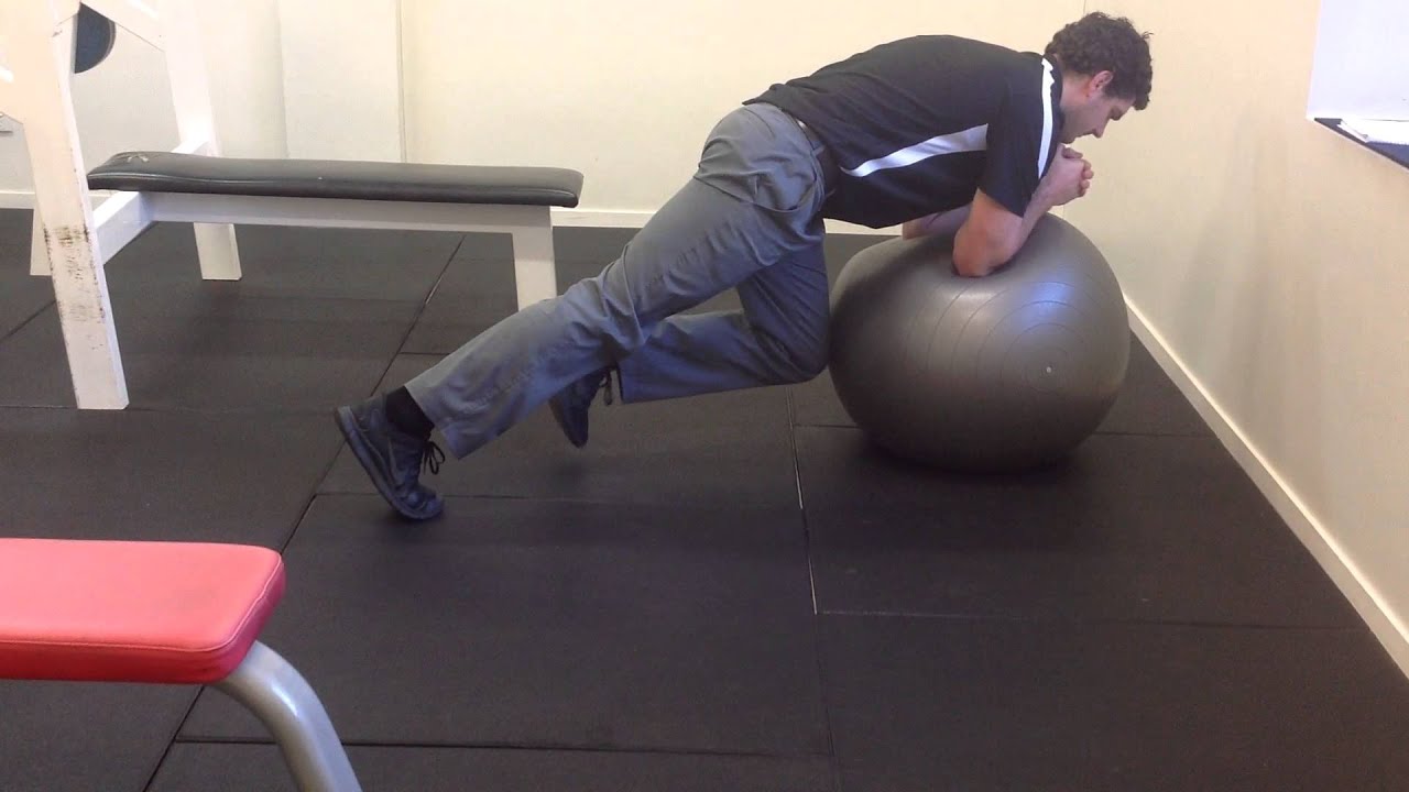 Fitball Plank with Knee Drives - YouTube