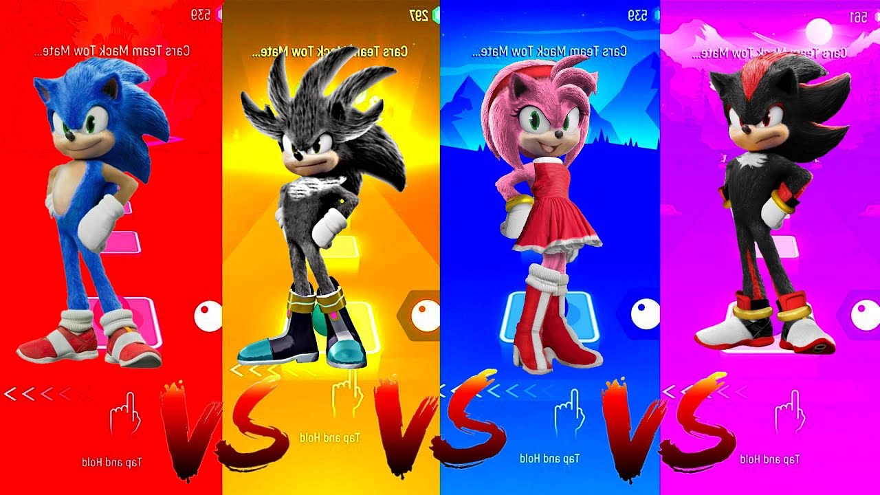 Sonic vs Silver Sonic vs Amy Rose vs Shadow | Tiles Hop Edm Rush - YouTube