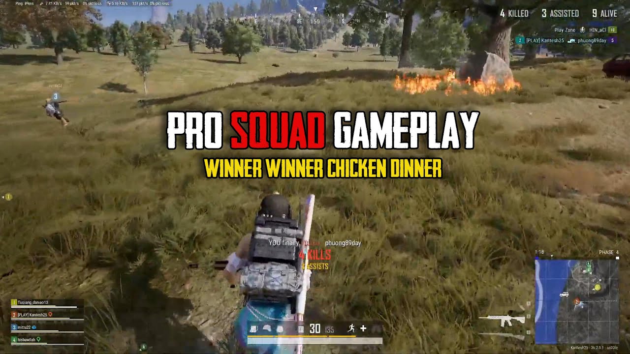 Pro Squad Gameplay Chicken Dinner 💥| Full Gameplay |1080p | RTX 3050 ...